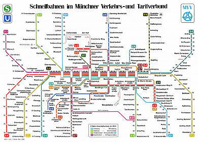 Pläne des MVV-Schnellbahnnetzes von 1972 bis heute - U-Bahn München