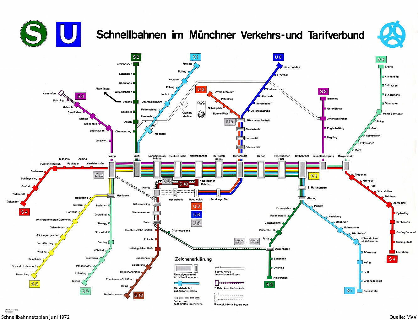 U-Bahn München - Schnellbahnnetz von 1972 bis heute